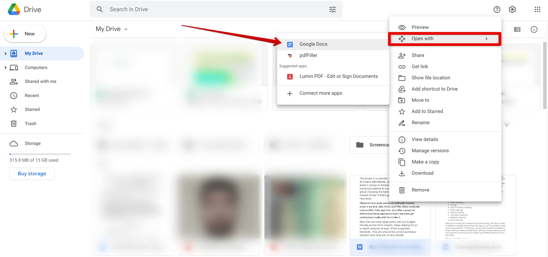 How To Open Office Word Document docx With Google Docs